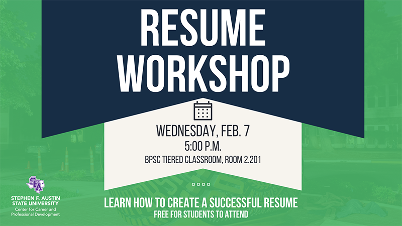 Upcoming Events | Center for Career and Professional Development | SFA